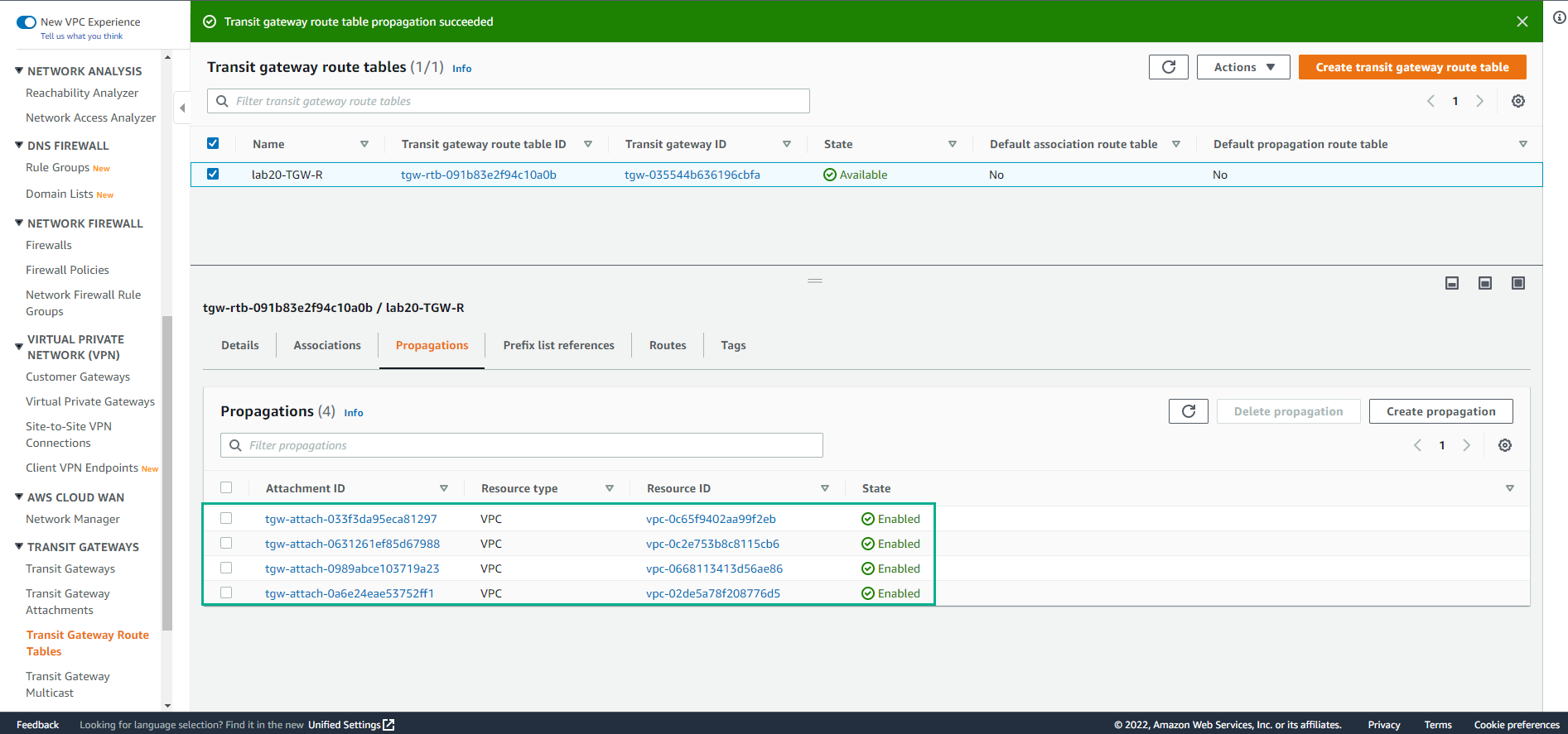 Create Transit Gateway Route Tables :: Giới thiệu về Amazon EC2