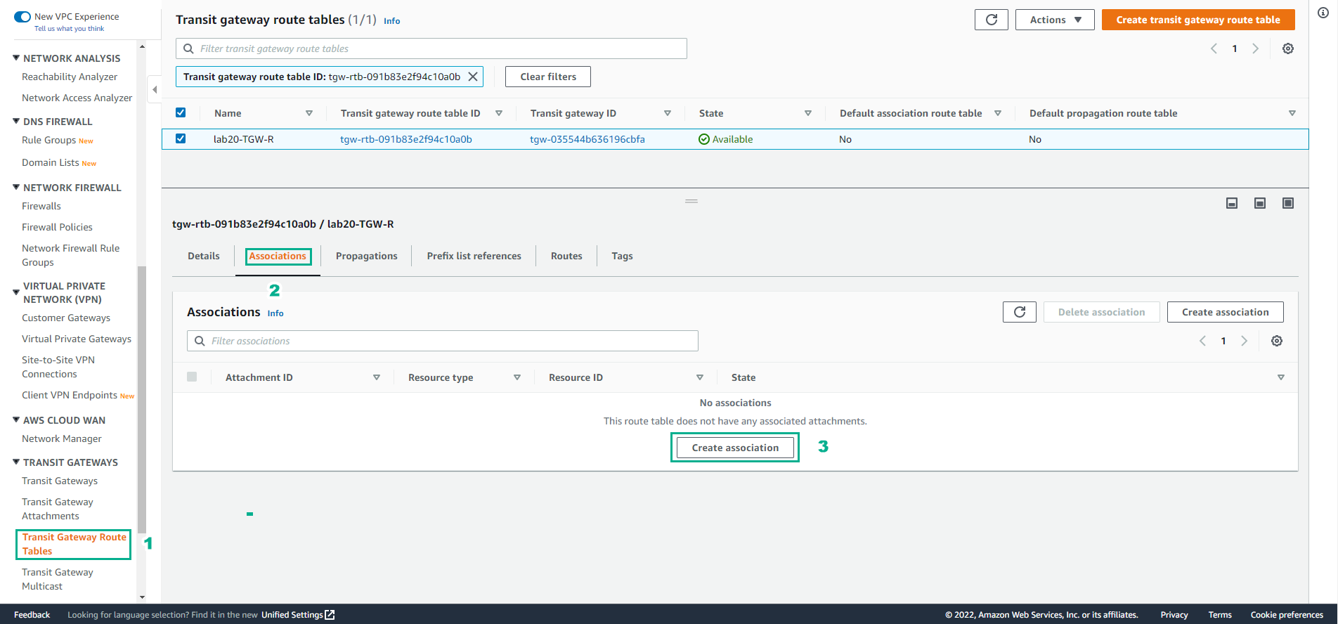Create Transit Gateway Route Tables :: Giới thiệu về Amazon EC2